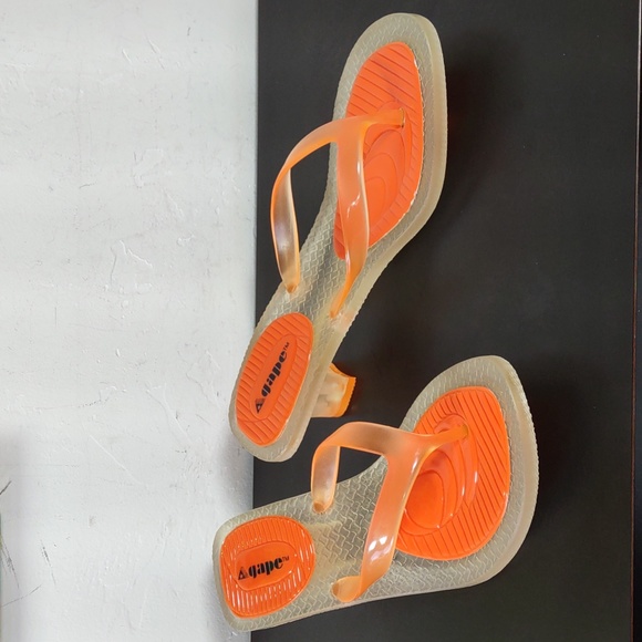 Agape | Shoes | Agape Jelly Thong Sandals Wkitten Heel | Poshmark